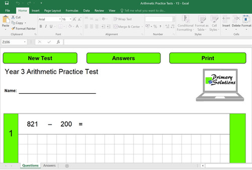 Year 3 Arithmetic Practice Tests | primarysolutions