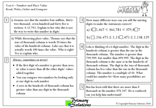 Y6 Mastery Maths - Number and Place Value | primarysolutions