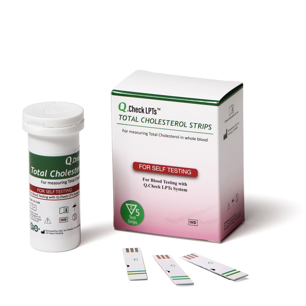 Q.CHECK TOTAL CHOLESTEROL TEST STRIPS 5PCS/PKG | BiometerPlusUSA