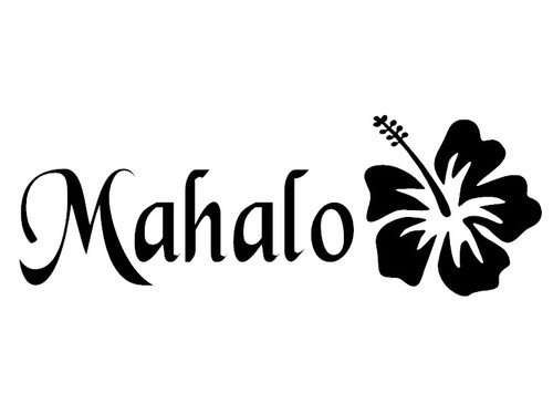 Mahalo with Flower Decal | Check Custom Design