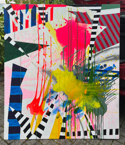 Acrylic and Collage on Canvas, Navigating the Labyrinth Ser, 120 x ...