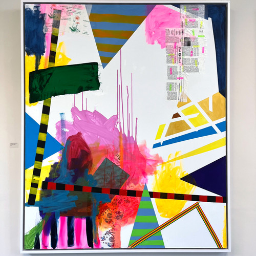 Acrylic and Collage on Canvas, Navigating the Labyrinth Series 3 ...