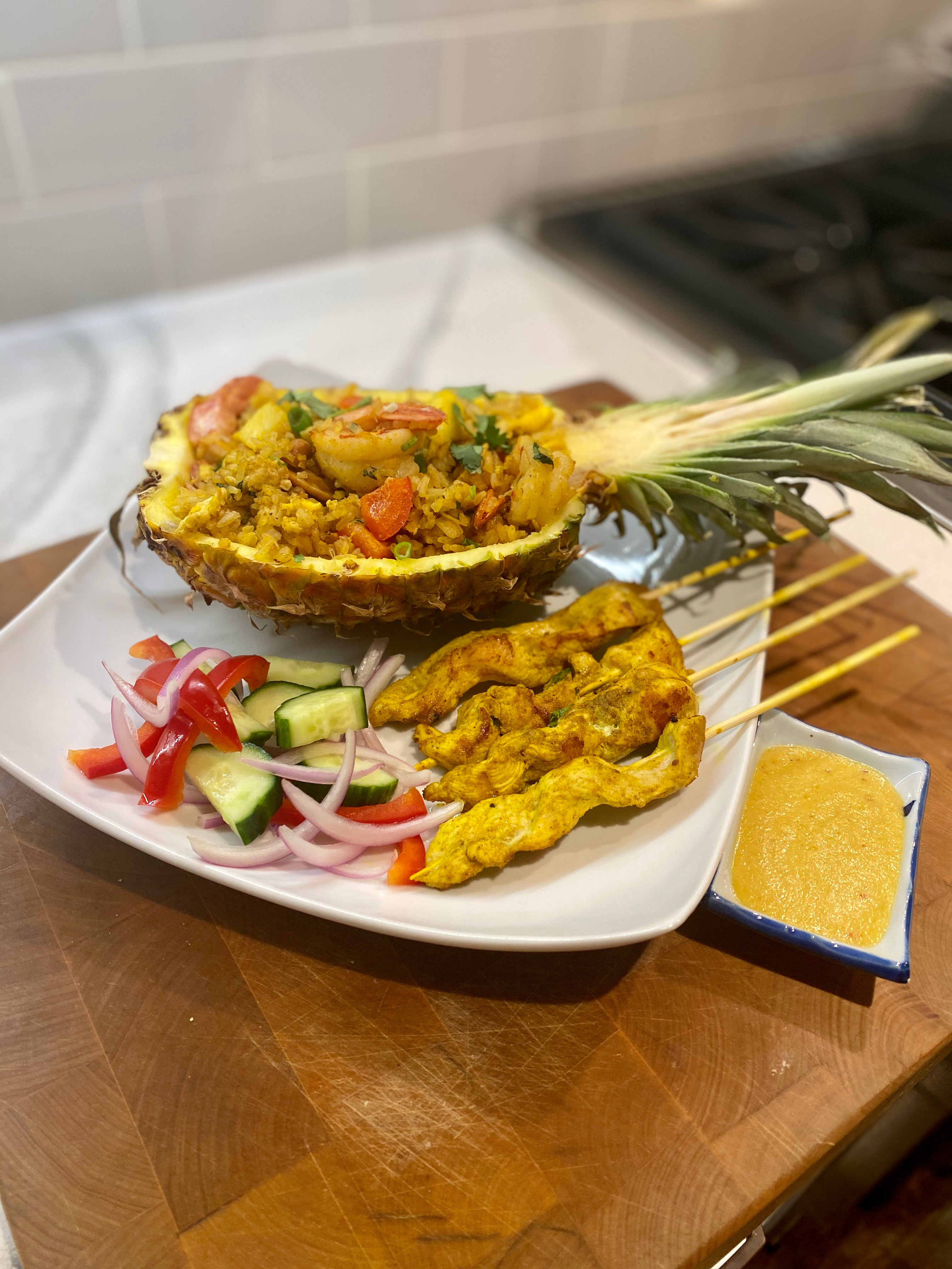 How to Cook Chicken Satay & Pineapple Fried Rice | The Chef & The Dish