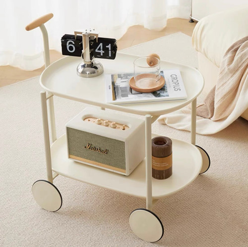 Movable Modern Trolley Small Unit Coffee Table Cart Storage Sofa Side ...