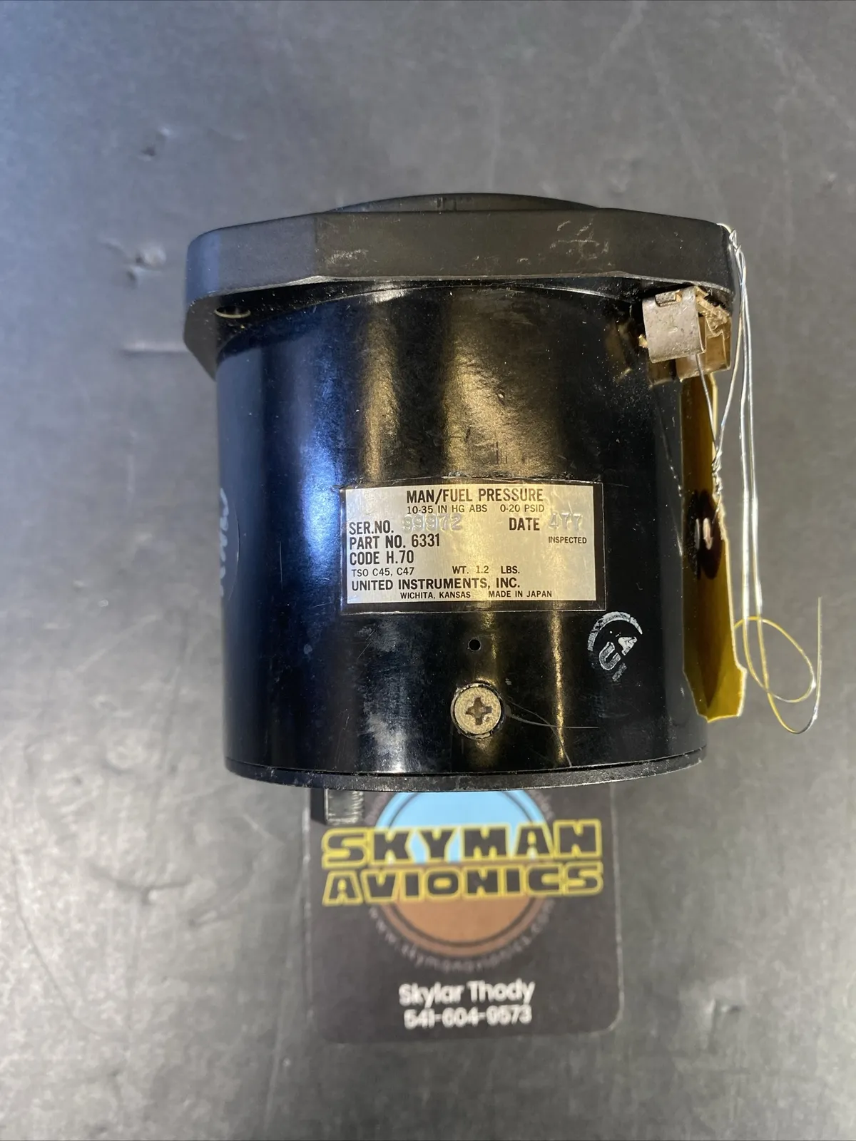 United Manifold/Fuel Pressure Gauge 6331 | Skyman Avionics