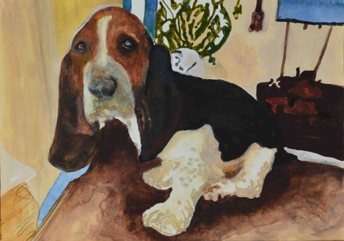 Baby Bassett Portrait | Hard Slog Art