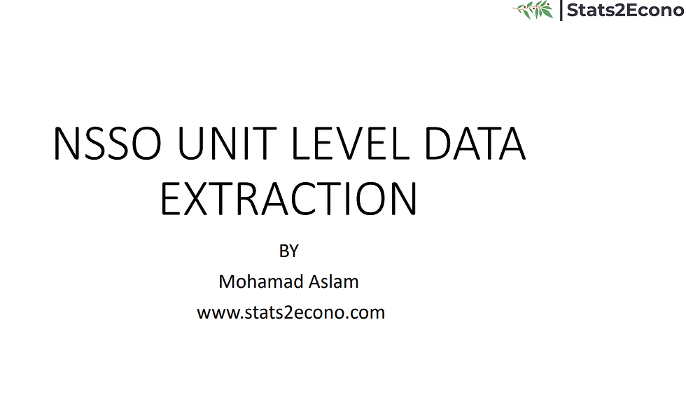 NSSO data extraction | Stats2Econo