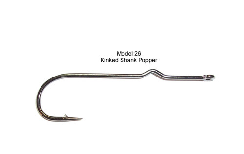 Model 26 - Kinked Shank Popper Hooks 100pk | Wholesale Fly Co