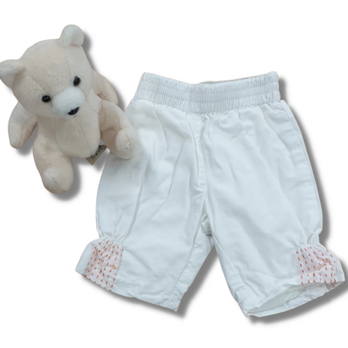 Second Hand Clothes | Mamas & Papas white shorts. Petit Newborn