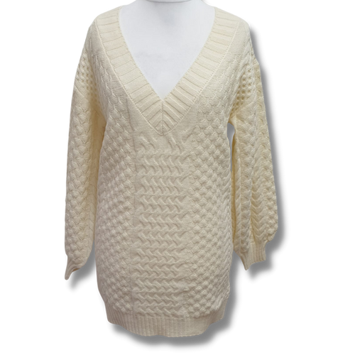 Second Hand Clothes | Qed cream cable knit oversized sweeter. Uk 10