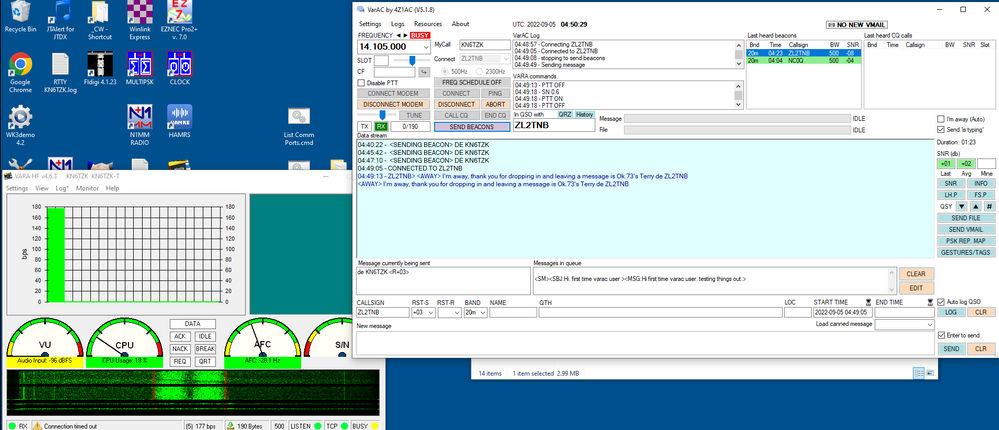 VaraHF Locks Up within 30 sec of connecting... Help Pls. | VarAC