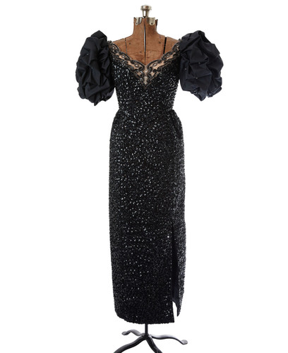 Mike Benet Black Formal Sequin Gown | Westdale Vintage