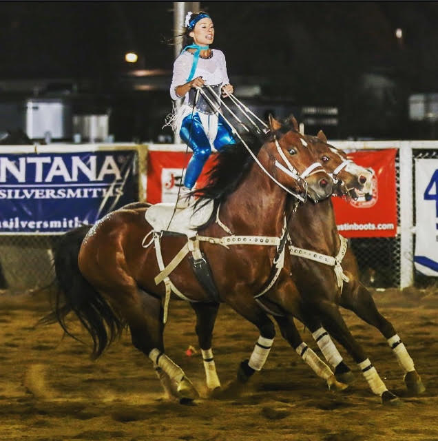 WORLD CHAMP HALEY GANZEL PERFORMING AT GERRY RODEO