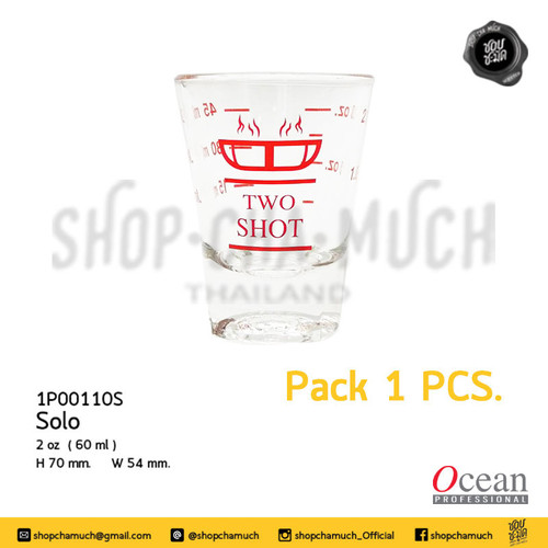 แก้วช็อต มีสเกล Solo Shot 2 oz. 60 ml. Ocean Glass 1P0010S | Shopchamuch TH