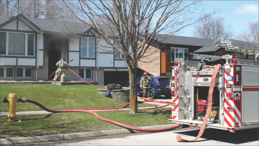 Scugog firefighters faced a basement fire on Easter Sunday