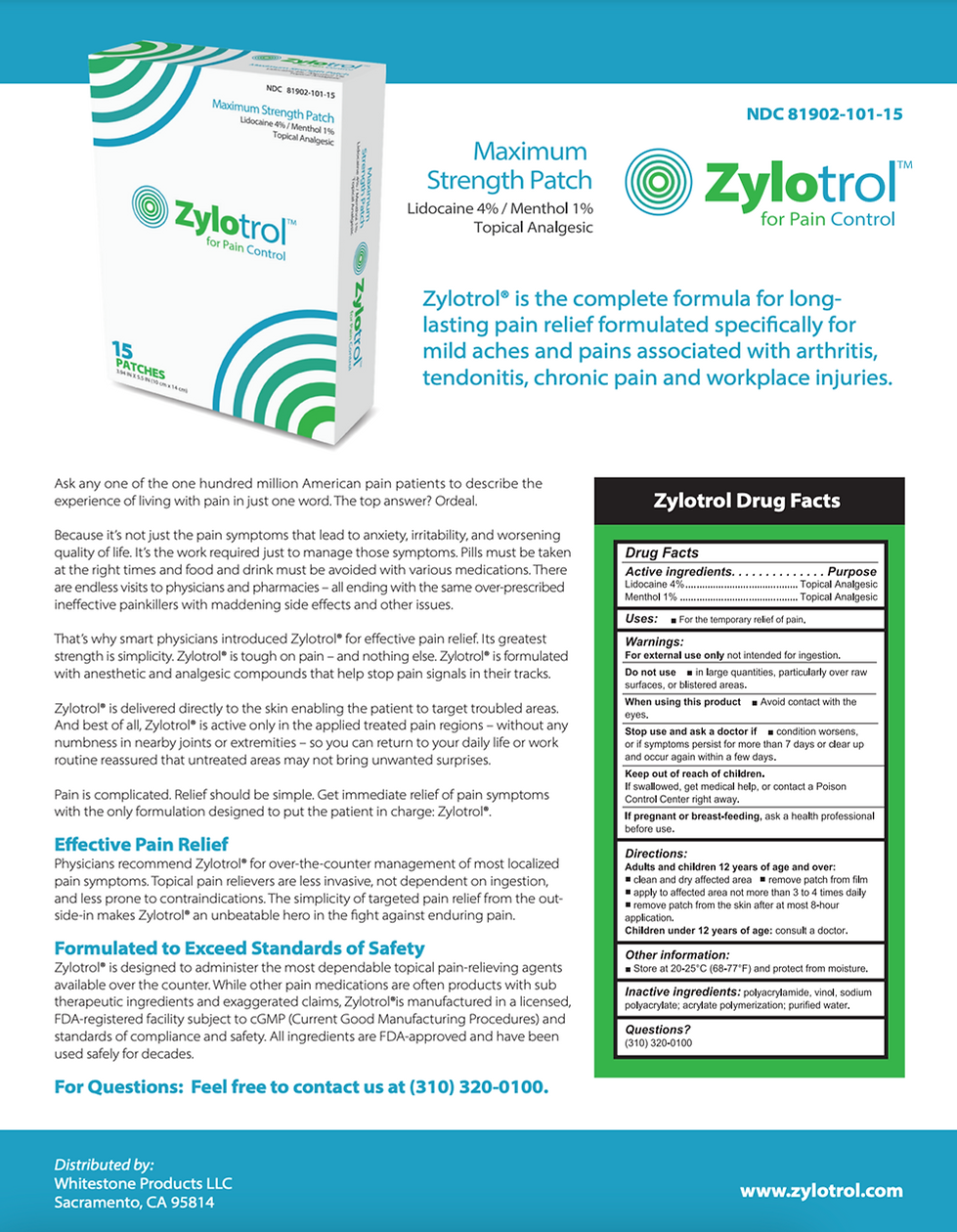 Zylotrol Maximum Strength Patch | Zylotrol