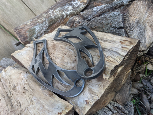 Barbecue pit handle and hinges (lightning design) | fusedincarbon