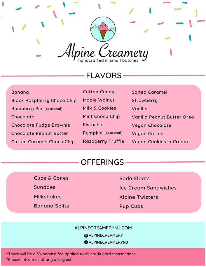 TRUCK MENU | Alpine Creamery