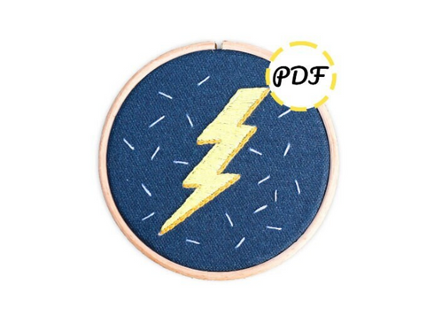 Lightning Embroidery Pattern | Sew Cosy Patterns