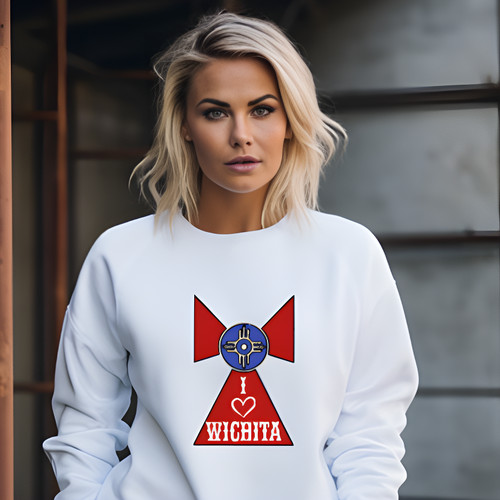 ICT Collection: I Love Wichita Flag Iron On Decal | KatieMacCreative