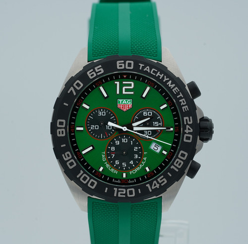 Tag Heuer Formula 1 Quartz Chronograph 43mm Stainless Steel/Green ...