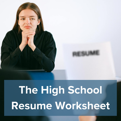 High School Resume Building Worksheet | prep4success