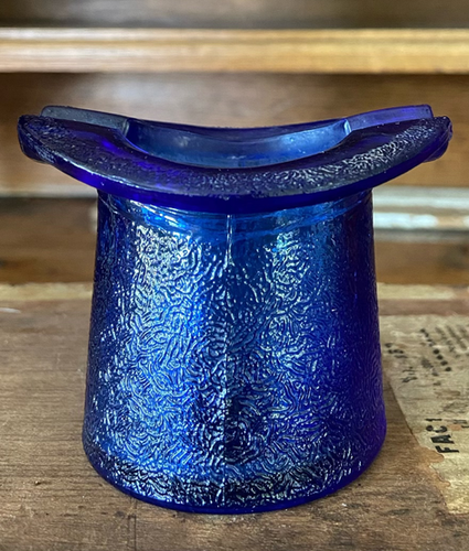 Maryland Glass Company Cobalt Blue Tophat Ashtray advertising Lowell ...