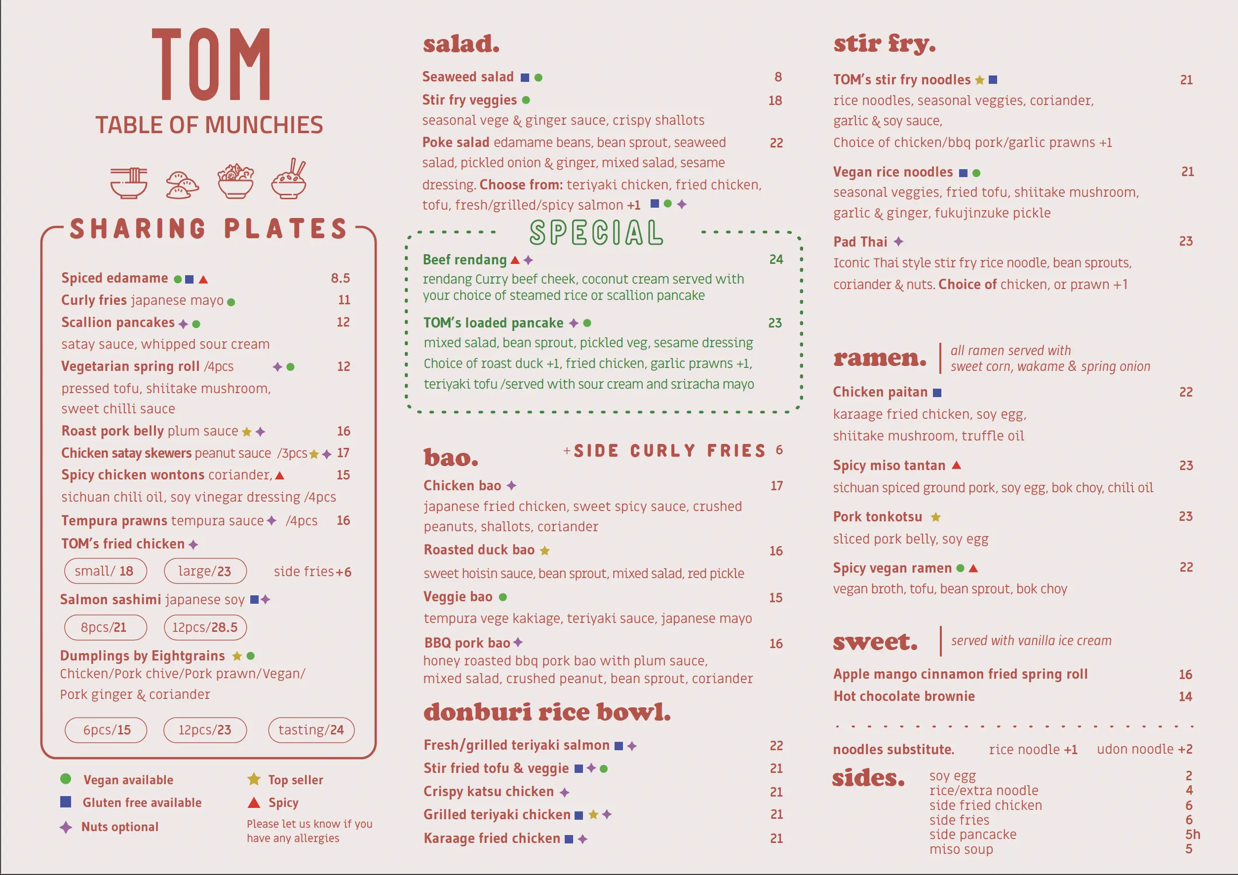 Menu | Table of Munchies | Merivale