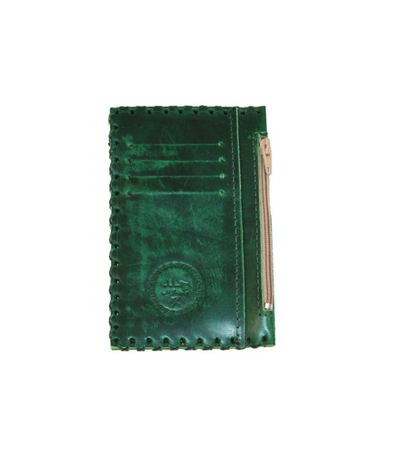 Emerald Green Slim Leather Wallet | Jerusalem Shuk