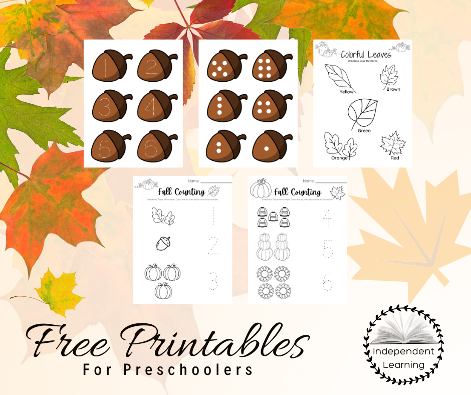 FALL PRINTABLES FOR YOUR PRESCHOOLER