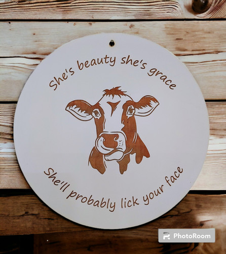 Laser engraved cow picture | Bernie Squared Custo