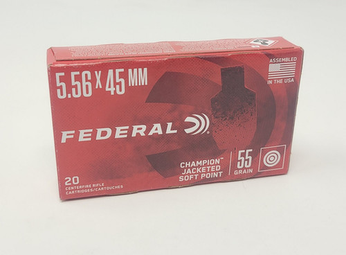 Federal- 5.56x45mm NATO Ammunition- 55 Gr. Champion Jacketed Soft Point ...