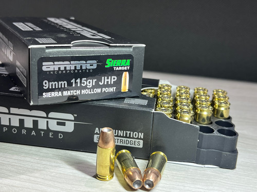Ammo Inc. -9mm- 115 gr.- Signature Line with Sierra Match JHP- Box 50 ...