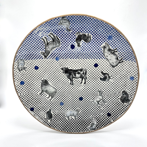 Extra Large Animal Collage Serving Platter/ Wall Art | bridgespottery_MAIN