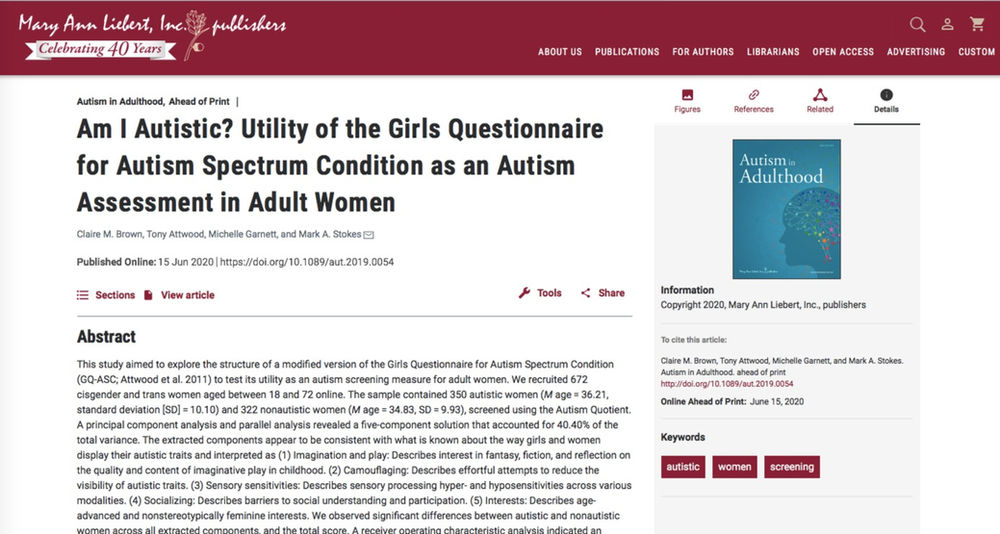 Validato il nuovo questionario di screening per le donne Asperger