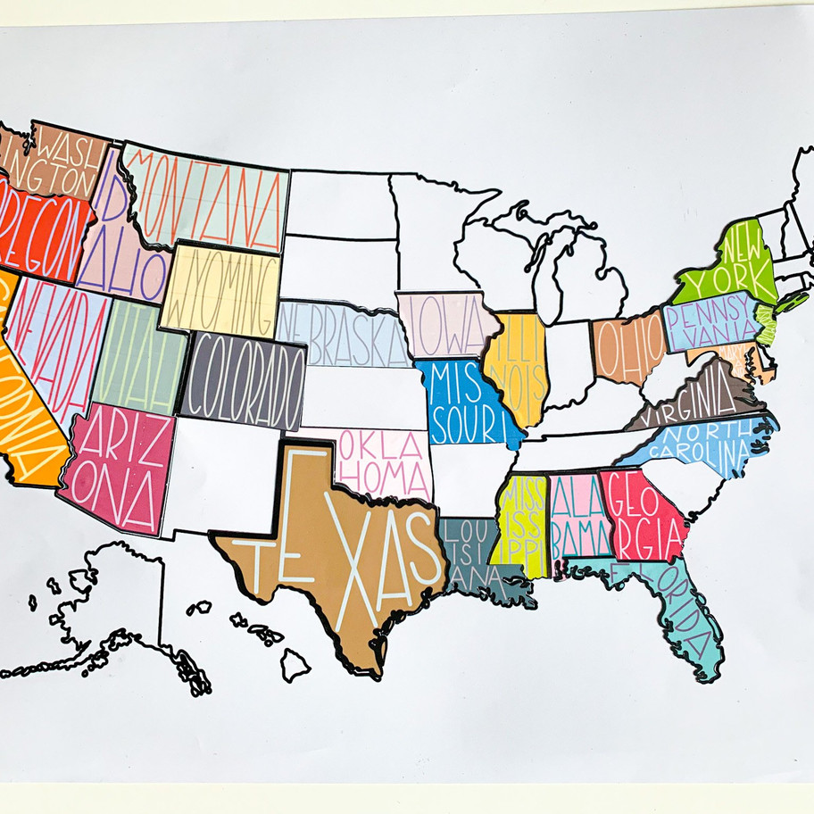 State Tracker US Map and State Stickers | SimplyFangirlDesigns