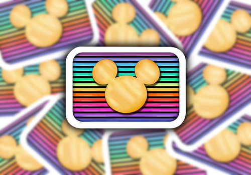 Retro Rainbow Disney Channel Logo Sticker | SimplyFangirlDesigns