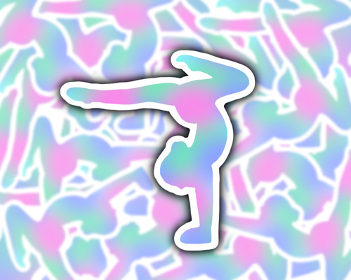 Colorful Handstand Gymnast Sticker | Old Simply
