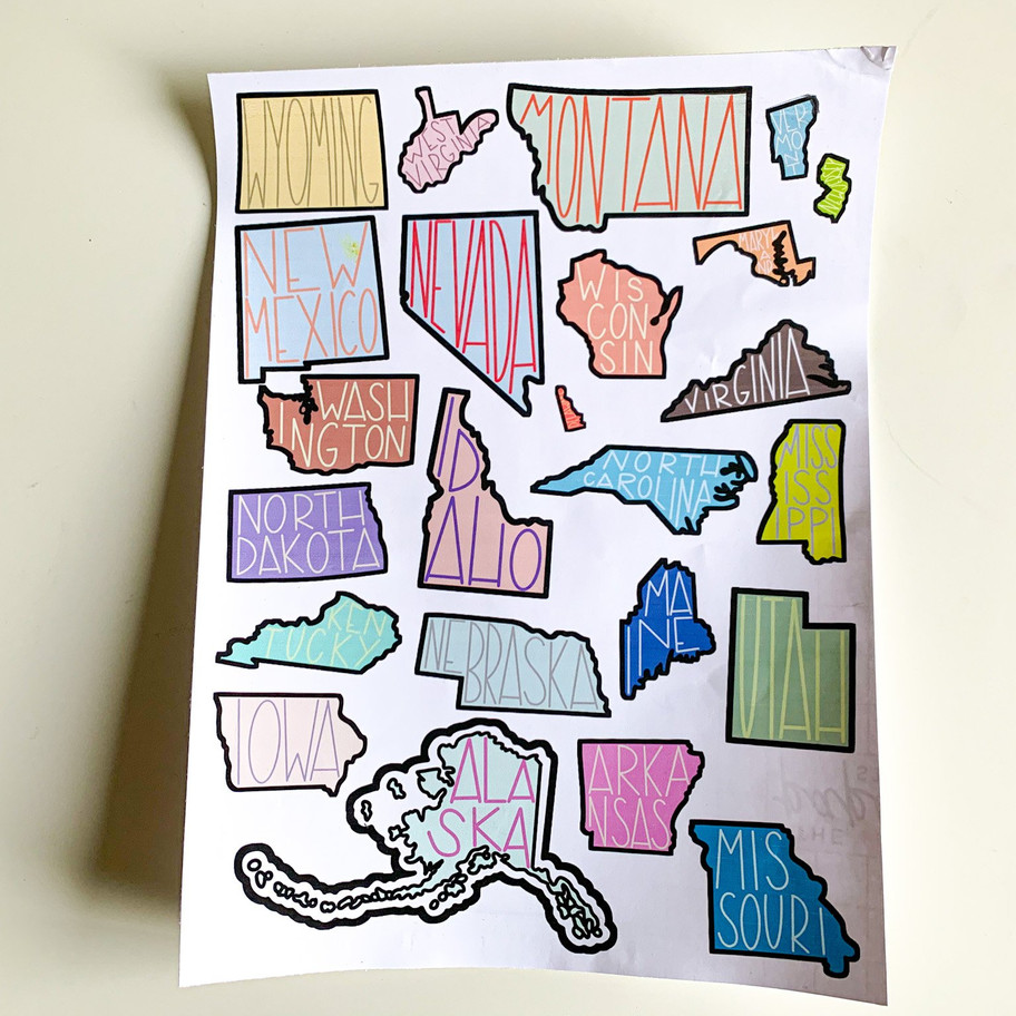 State Tracker US Map and State Stickers | SimplyFangirlDesigns