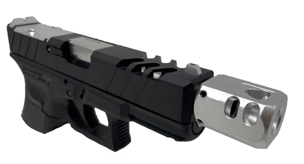 Glock 23 Slide Gen 3 Complete RMR Cut W/ Silver Anodized Comp, BUIS ...