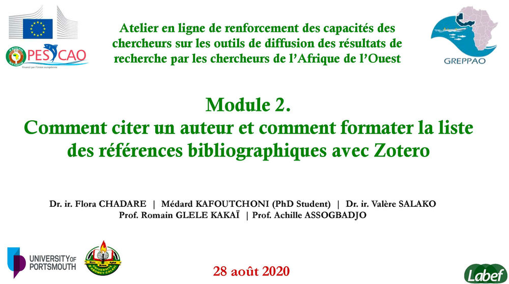 M2 comment citer un auteur et comment formater la liste des références ...