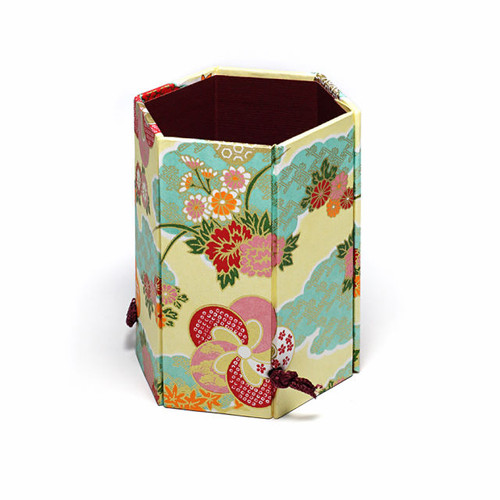 Hexagonal Pen stand - Flower garden | raku.co.nz