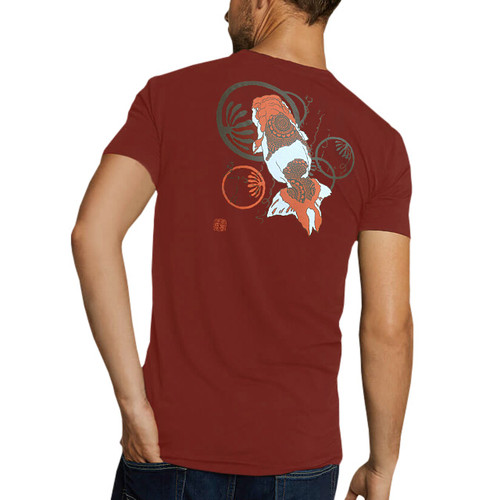 Japanese Art T-shirts - RANCHIU Wine Red | raku.co.nz