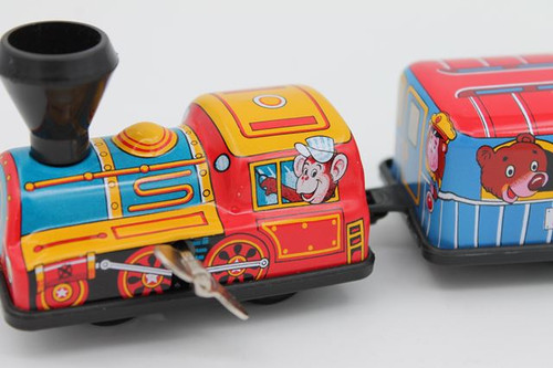 3-car Animal Train Wind-up Tin Train | raku.co.nz