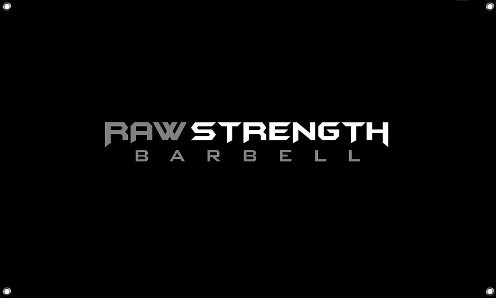 RAW STRENGTH BARBELL WORD LOGO WALL FLAG | RAW STRENGTH BARBELL