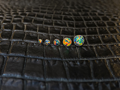 Titanium Cabochon Black Opal Threadless End | Welcome to Zebra