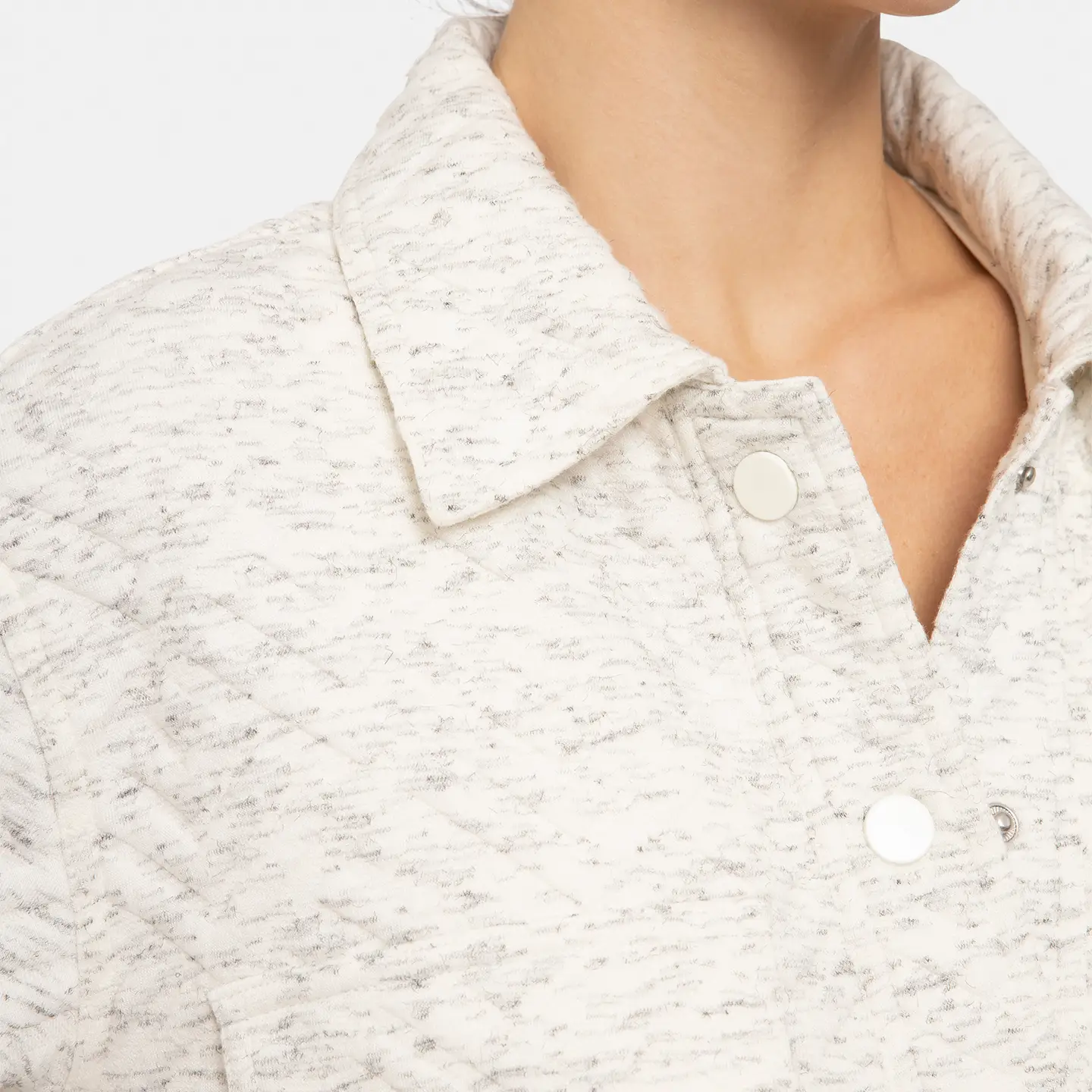 Cream Two-Tone Shirt Jacket | Leo's Girl