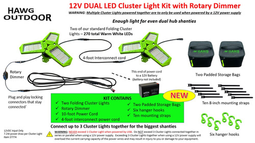 12V DUAL Folding LED Cluster Light Kit With Dimmer | hawgoutdoor