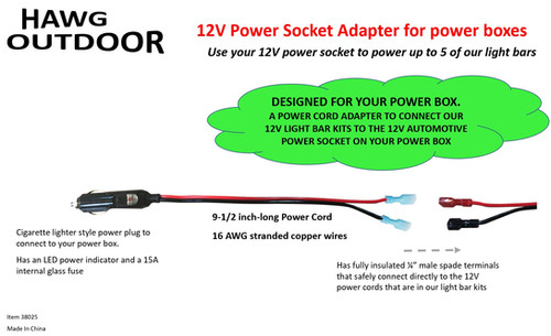 12V Power Socket Adapter for automotive power sockets | hawgoutdoor