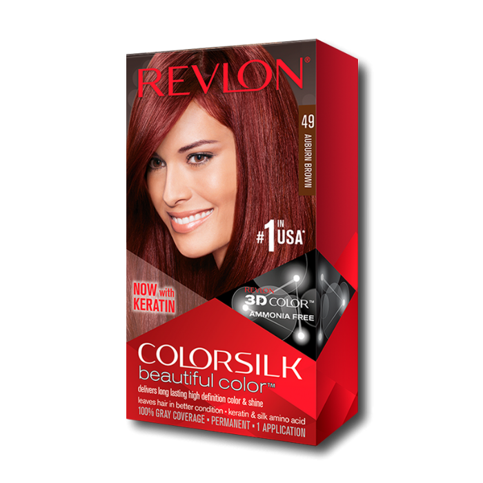 REVLON - PACK 3 TINTES COLORSILK BEAUTIFULL COLOR 49 CASTAÑO ROJIZO ...
